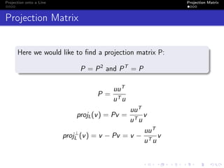 Projectors and Projection Onto a Line | PDF