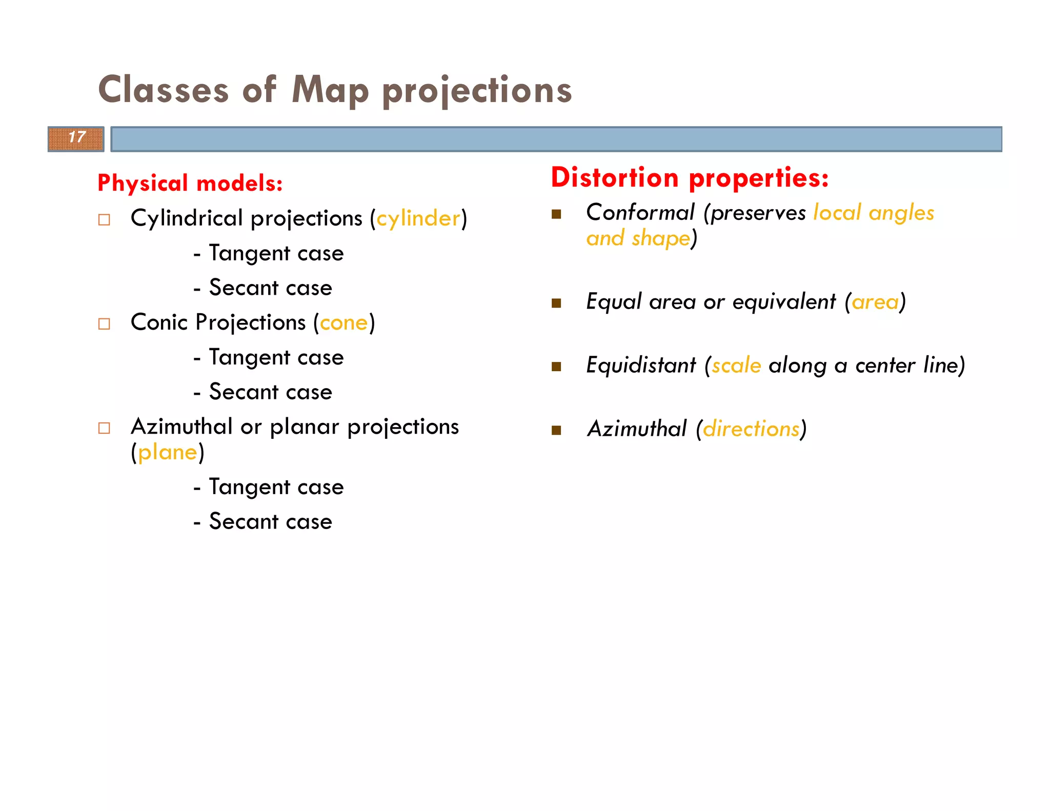 Projections and coordinate system | PDF