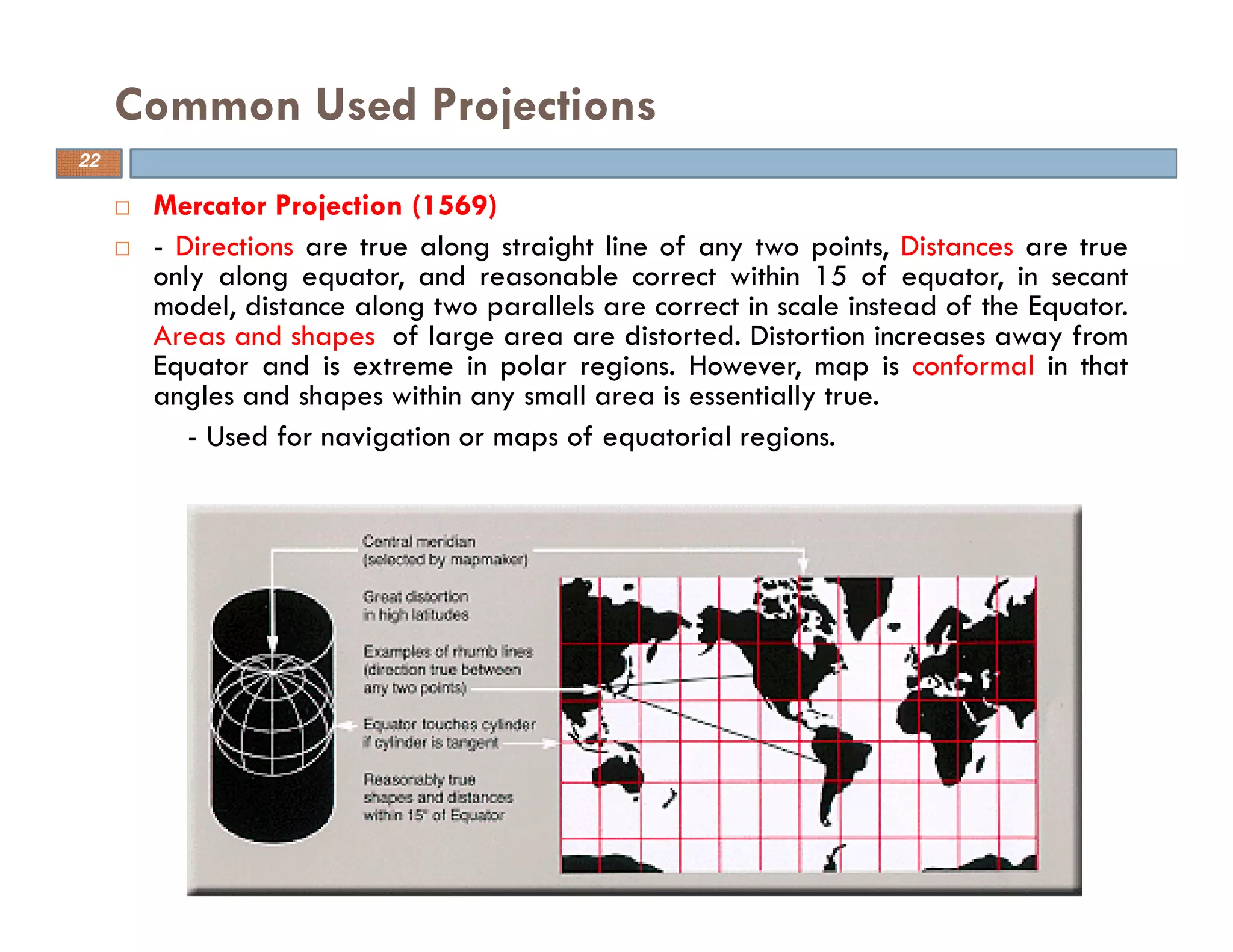Projections and coordinate system | PDF