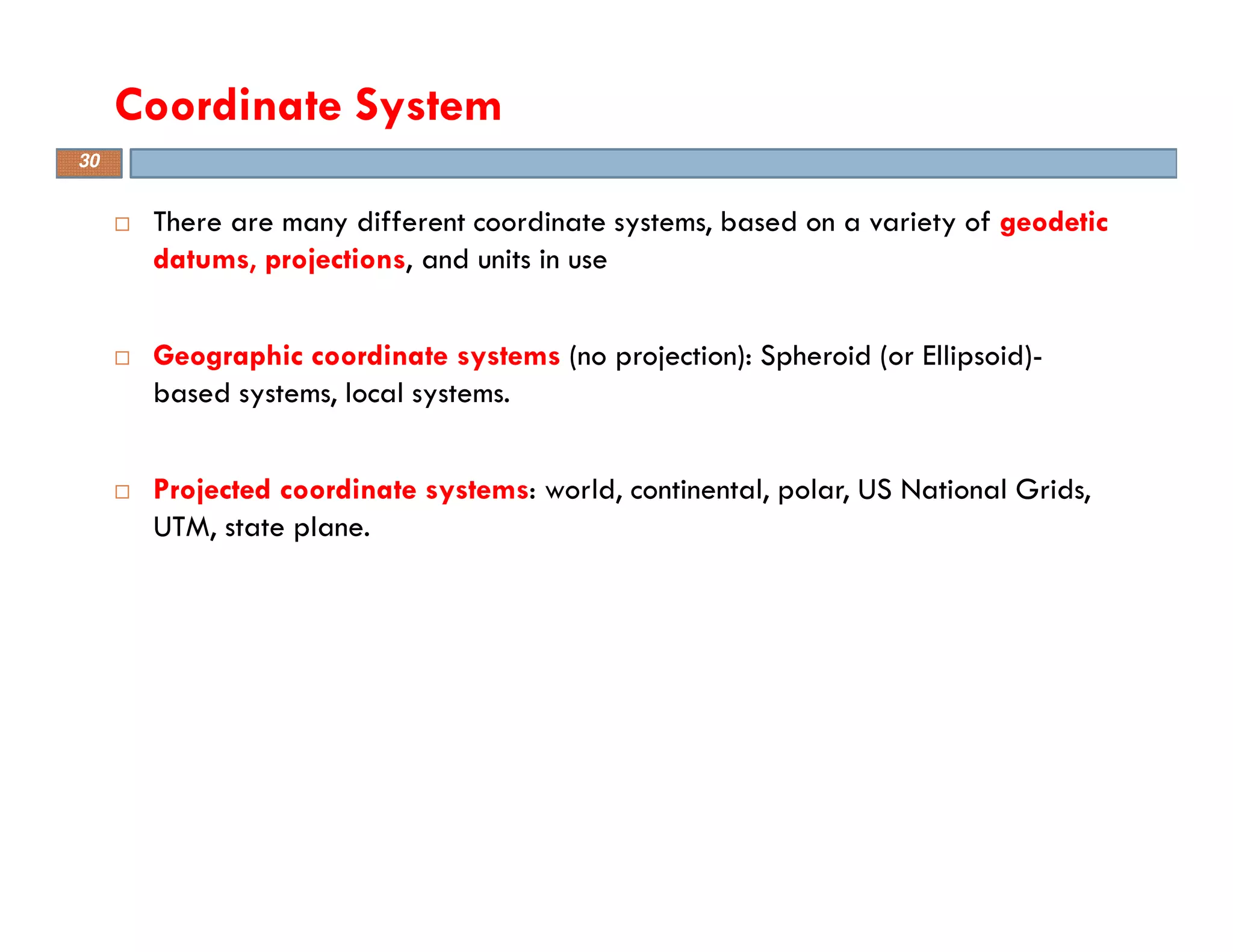 Projections and coordinate system | PDF