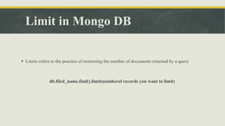 Projections Nosql in Mongodb and collections.pptx