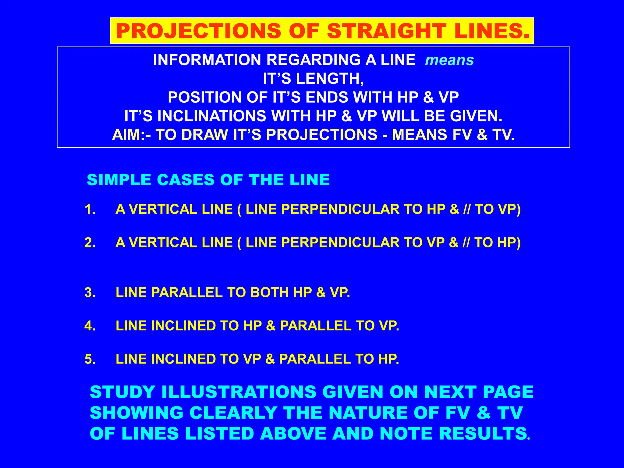 Projections of Line mechanical engineering and .ppt