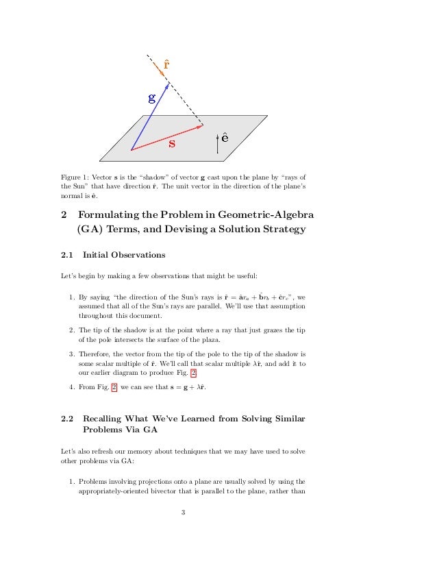 Projection Of A Vector Upon A Plane From An Arbitrary Angle Via Geom