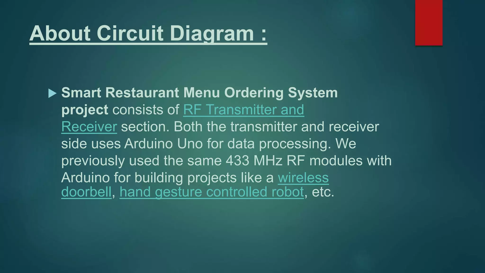Project Itv 205 Smart Restaurant Menu Ordering System Using Arduino Ppt