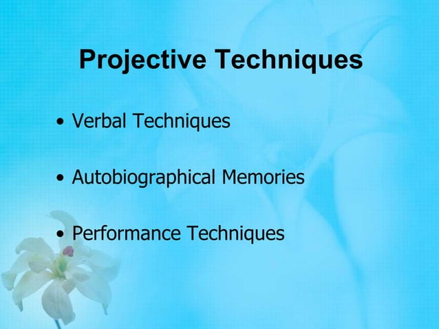Projective techniques | PPTX