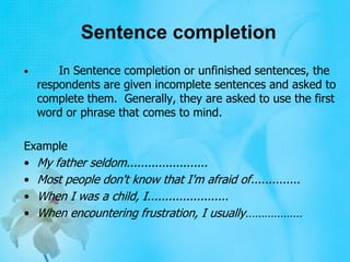 Projective techniques | PPTX