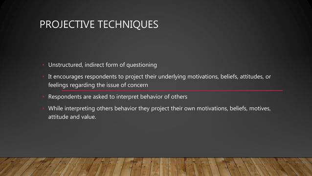 Projective techniques & ZMET | PPTX