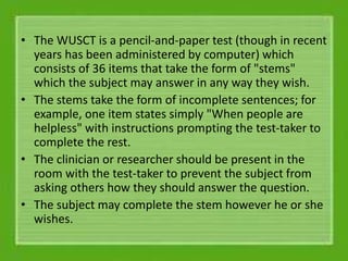 SENTENCE COMPLETION TESTS AND DRAWING TESTS | PPTX