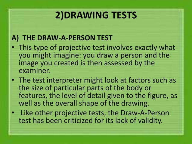 SENTENCE COMPLETION TESTS AND DRAWING TESTS | PPTX | Drawing and ...