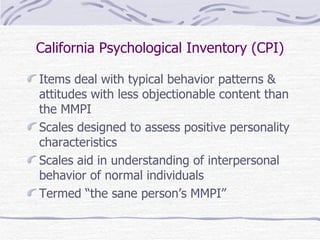 Projective Techniques And Other Personality Measures | PPT | Mental ...