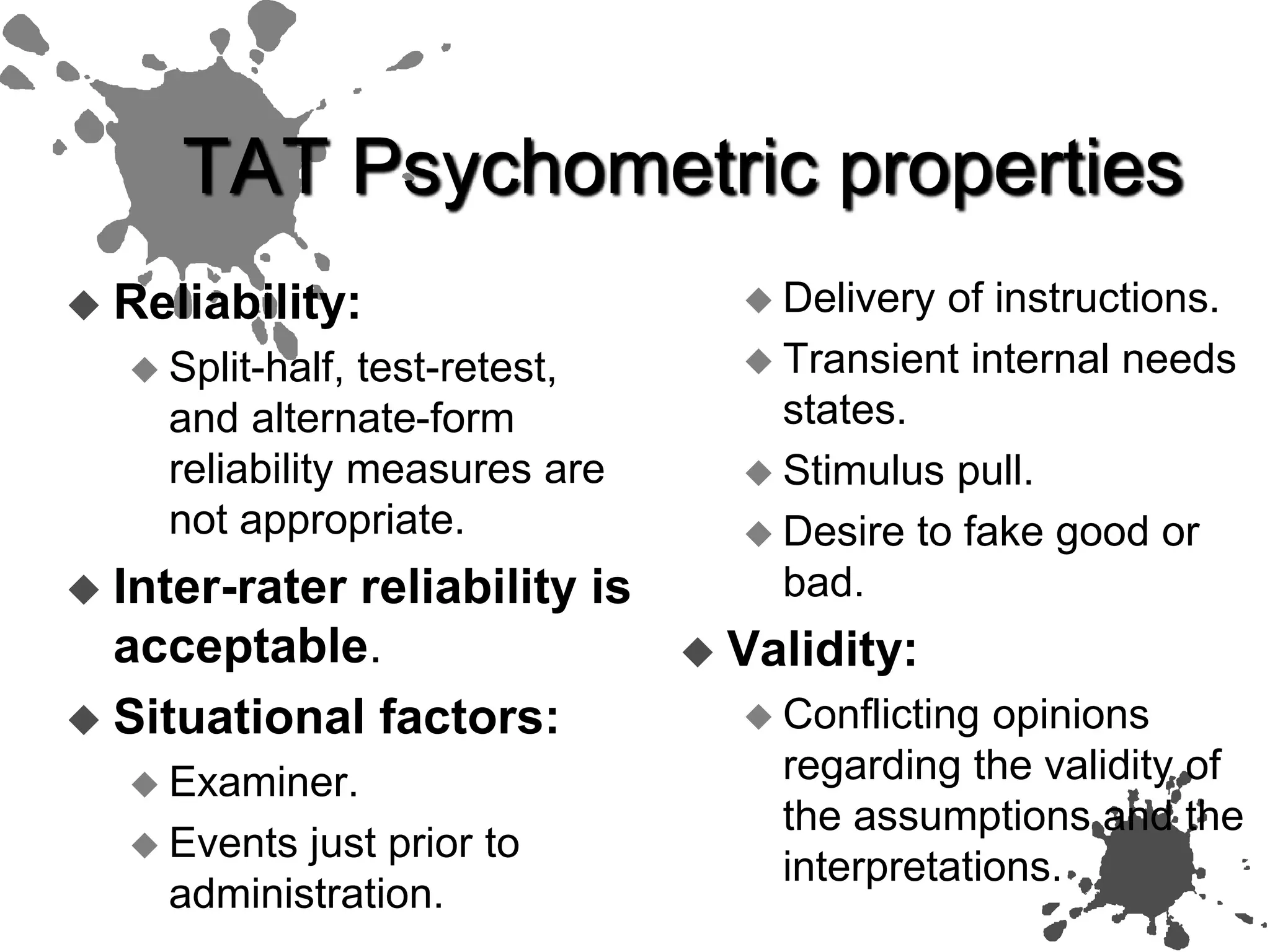 projective test in Psychology | PPTX