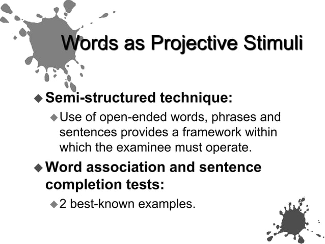 projective test in Psychology | PPTX