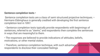 Projective tests of personality (1) | PDF