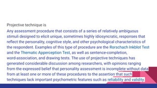 Projective tests of personality (1) | PDF