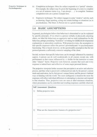 Introduction to projective techniques and tests | PDF