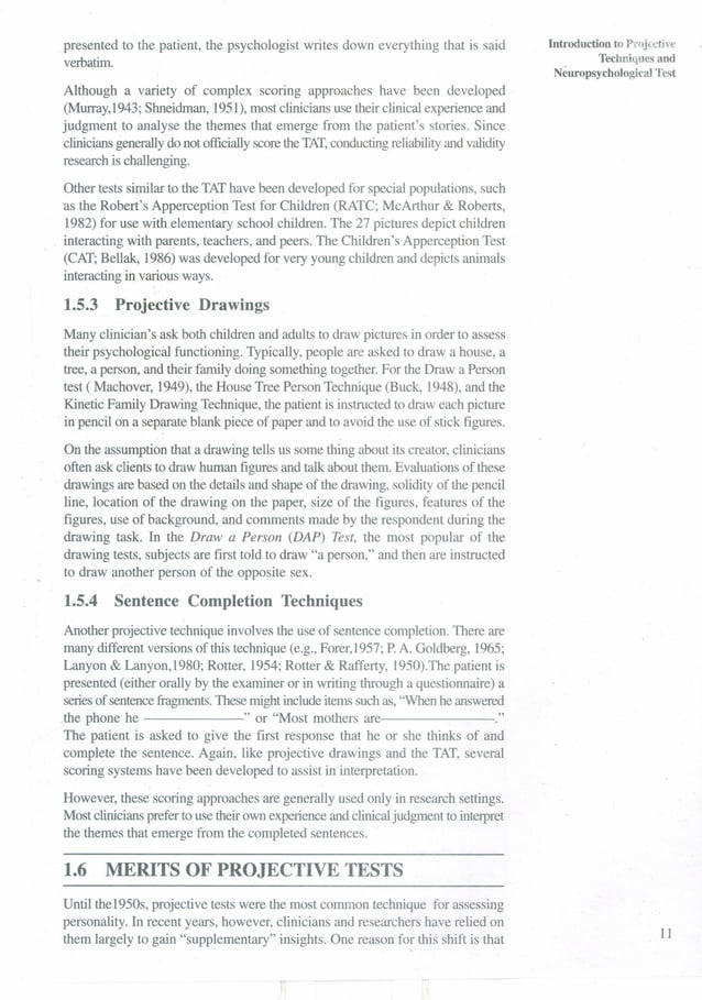 Introduction to projective techniques and tests | PDF