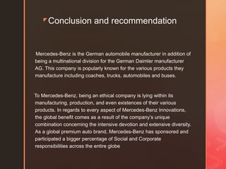 project report on mercedes benz | PPTX
