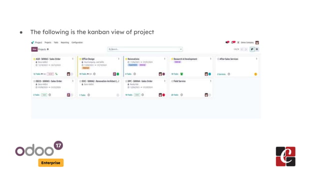View Projects Kanban Boards | Odoo 17 New Features | PPTX