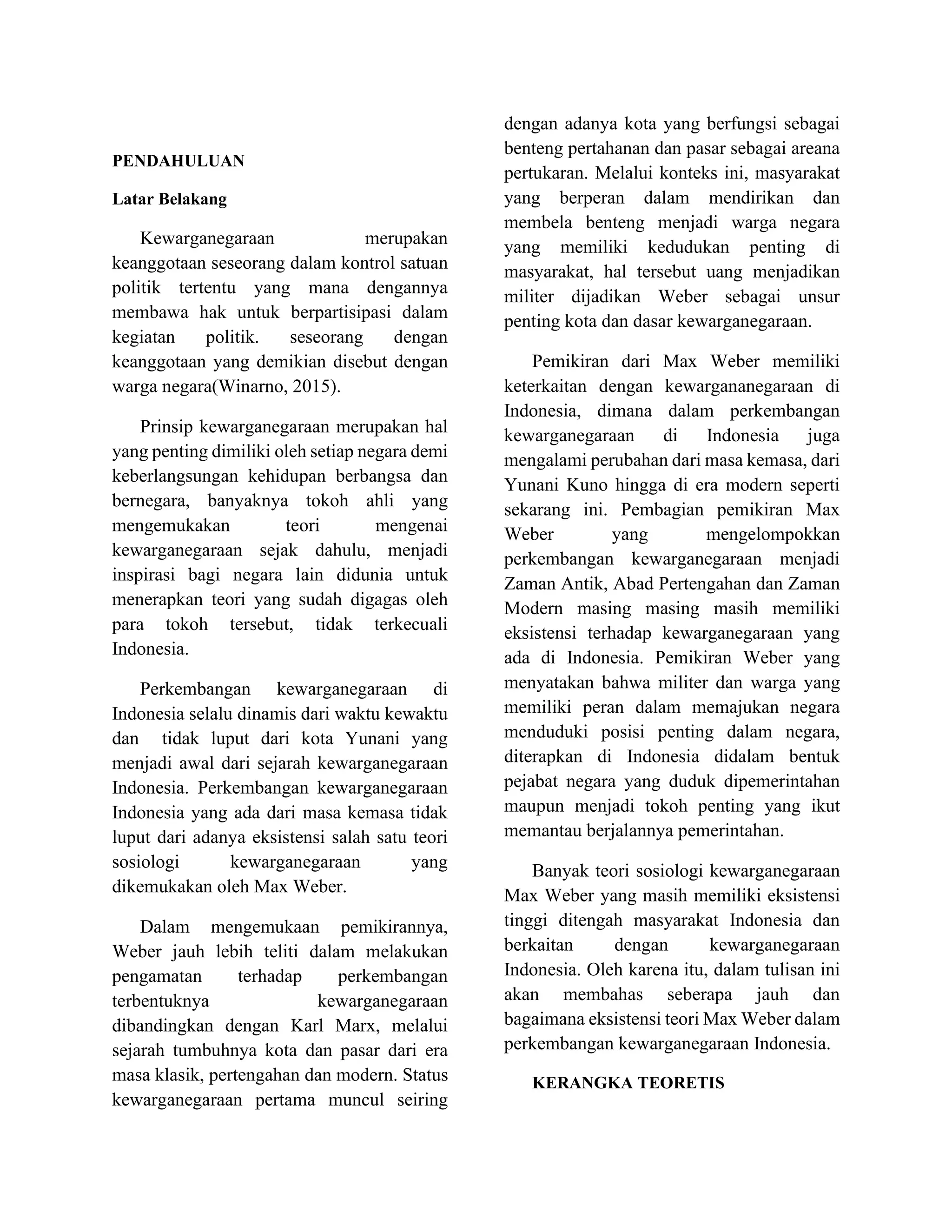 EKSISTENSI TEORI SOSIOLOGI DALAM PEMIKIRAN MAX WEBER BAGI ...
