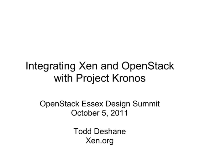 Project kronos open_stack_design_summit | PPT
