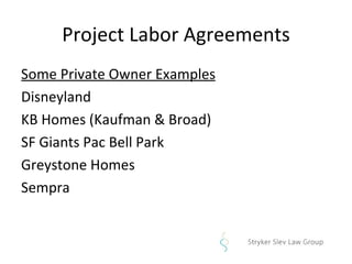 Project Labor Agreements | PPT
