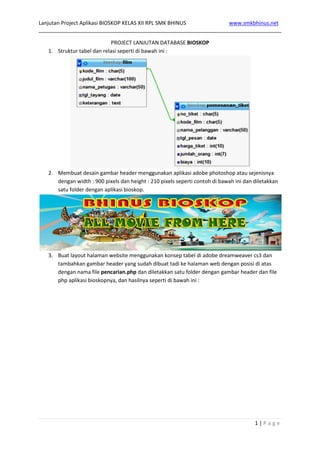 Project lanjutan database bioskop | PDF