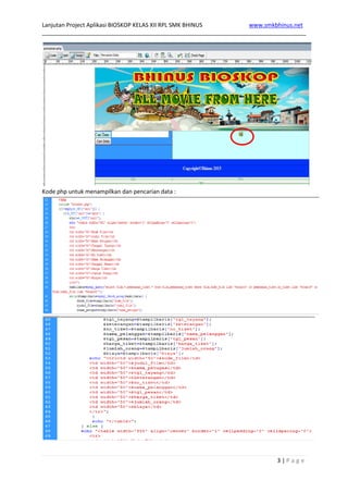Project lanjutan database bioskop | PDF