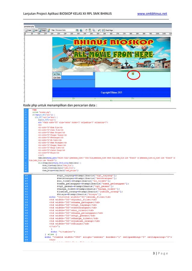 Project lanjutan database bioskop | PDF