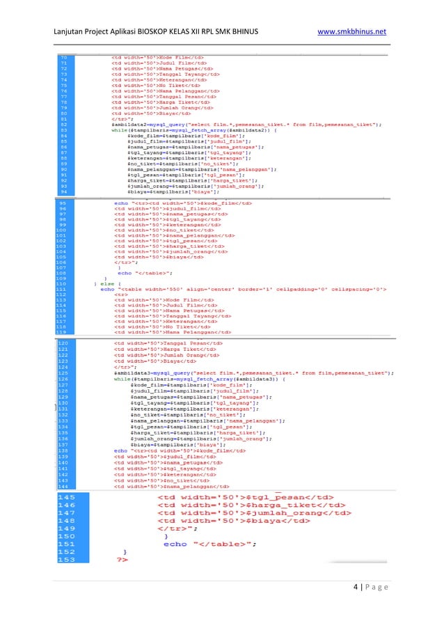 Project lanjutan database bioskop | PDF