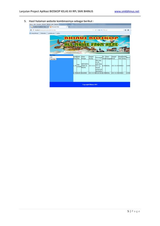 Project lanjutan database bioskop | PDF