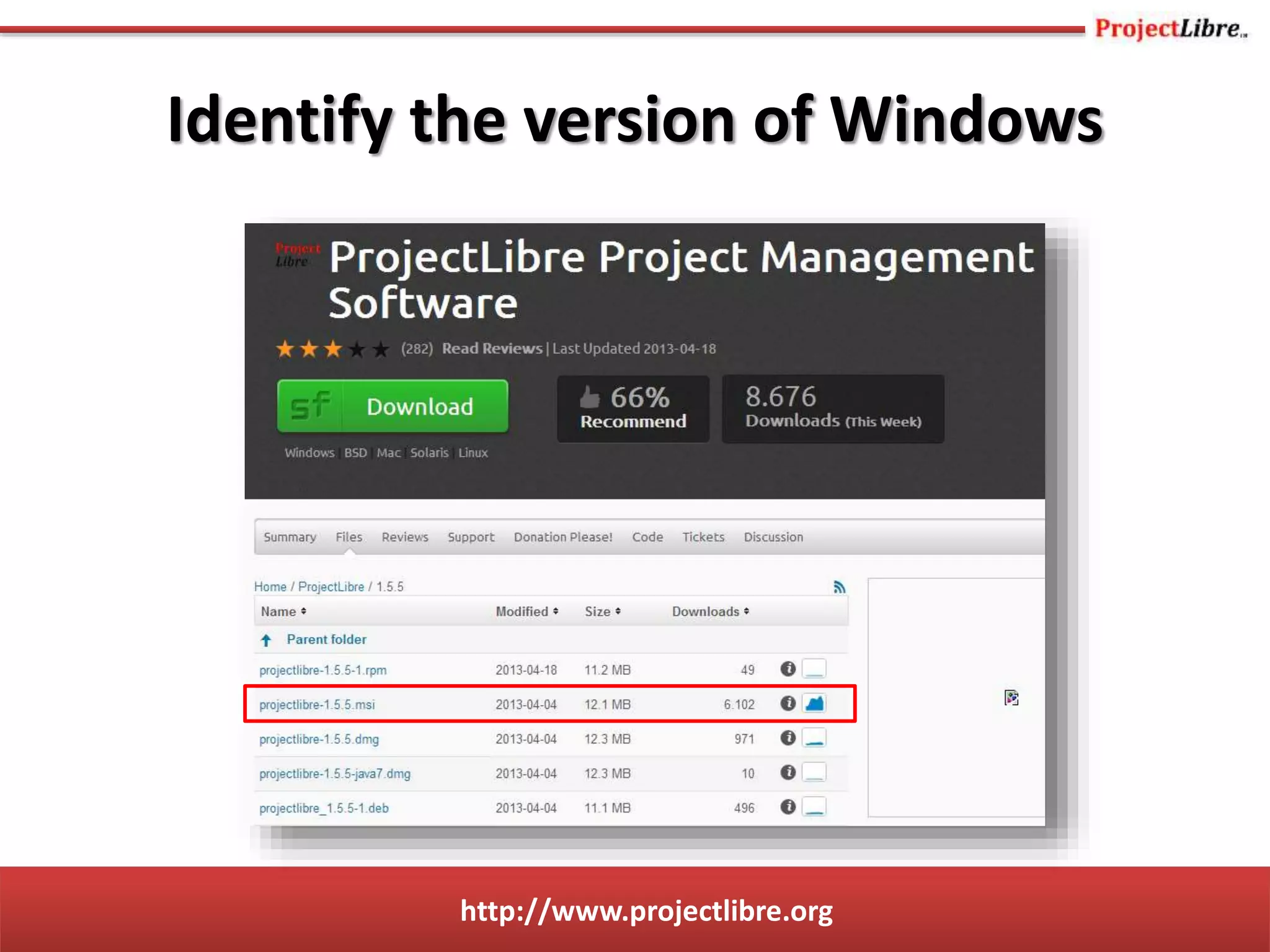 Project libre1.5 - Lesson 2 - Installation requirements | PPSX