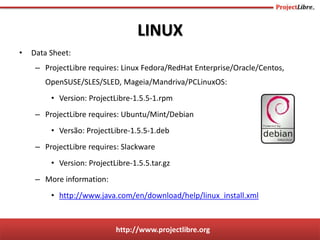 Project libre1.5 - Lesson 2 - Installation requirements | PPSX