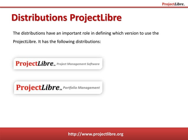 ProjectLibre 1.5 - Lesson 3 - The different distributions and restrictions | PPSX