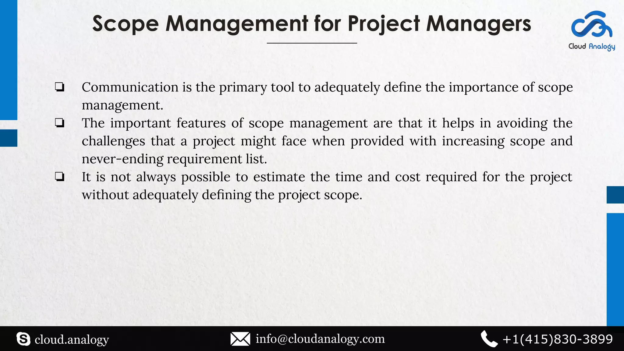 Project life cycle and scope management | PPT