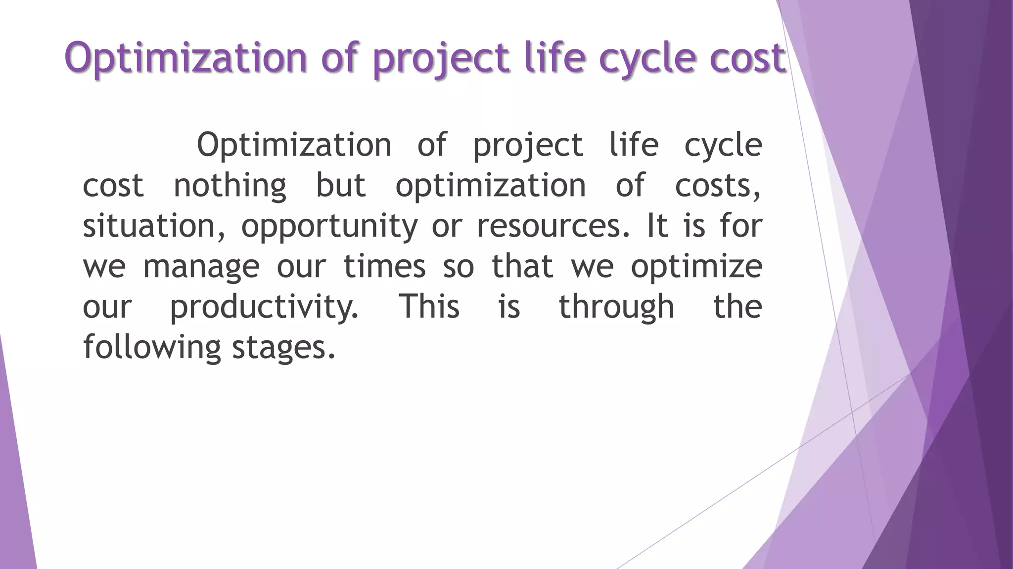Project life cycle costing | PPTX | Business | Business and Finance