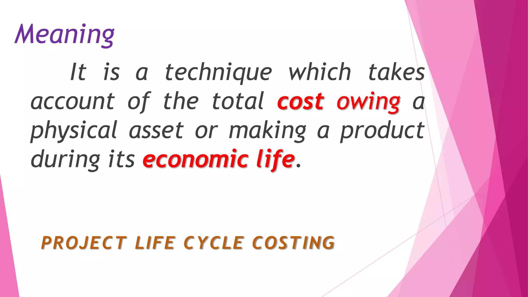 Project life cycle costing | PPTX | Business | Business and Finance