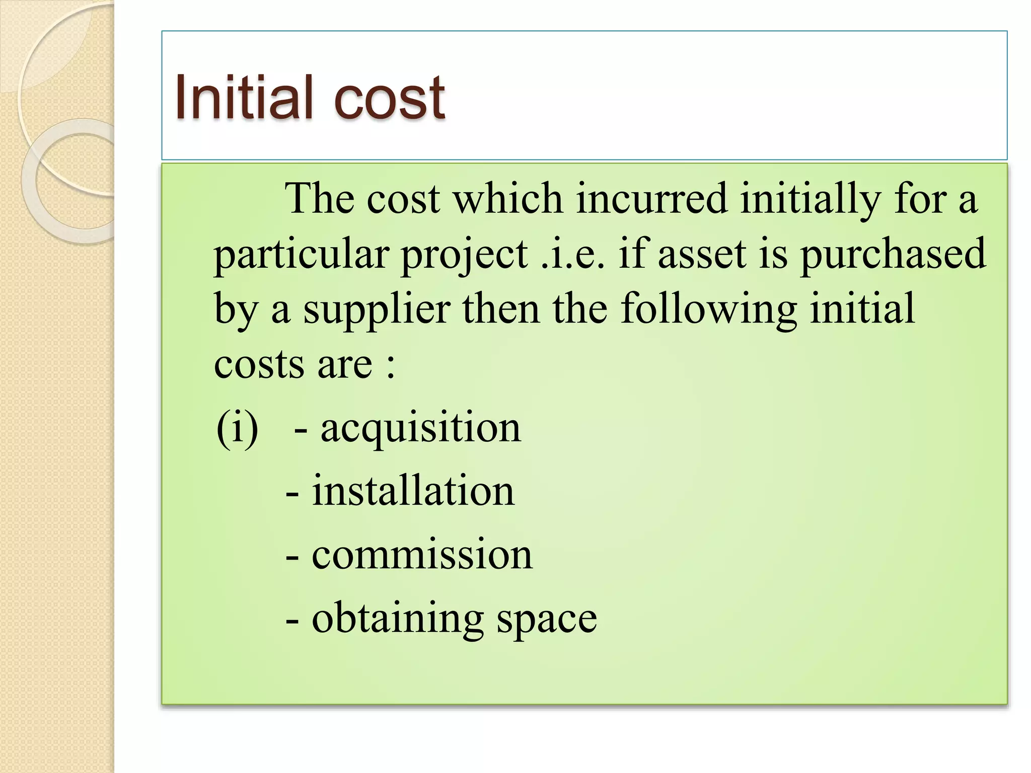Project life cycle costing | PPTX
