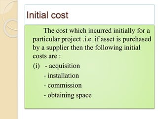 Project life cycle costing | PPTX