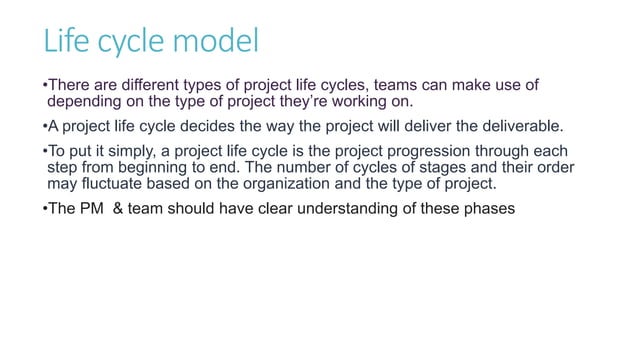 PROJECT LIFE CYCLE MODELS. data &analytics pptx | PPTX
