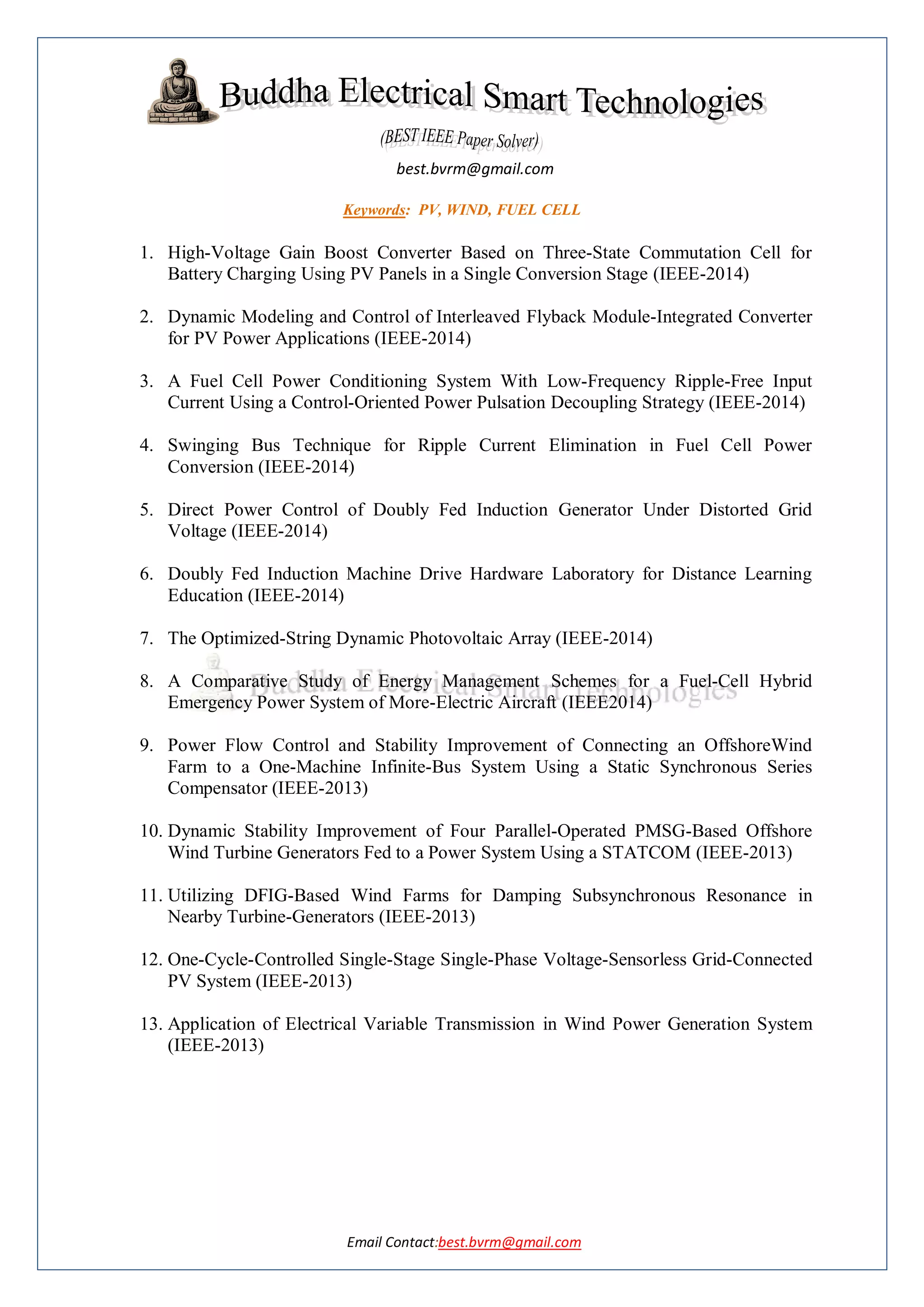 BE/BTech & ME/MTech Project list 2013-2014 | PDF