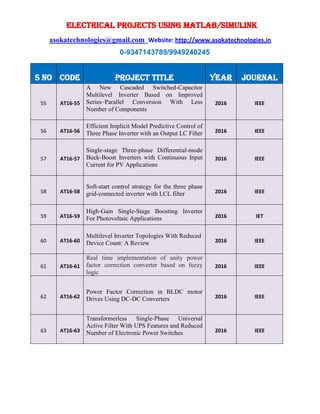 IEEE Electrical Projects | PDF