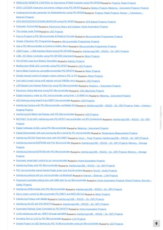 Project list pic microcontroller 877- projects | PDF