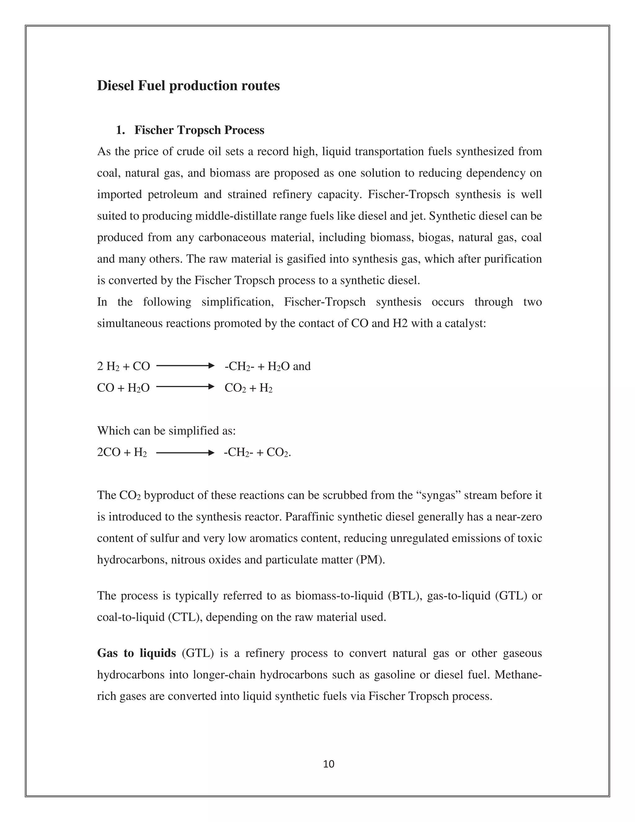 Diesel fuel Literature Review | PDF