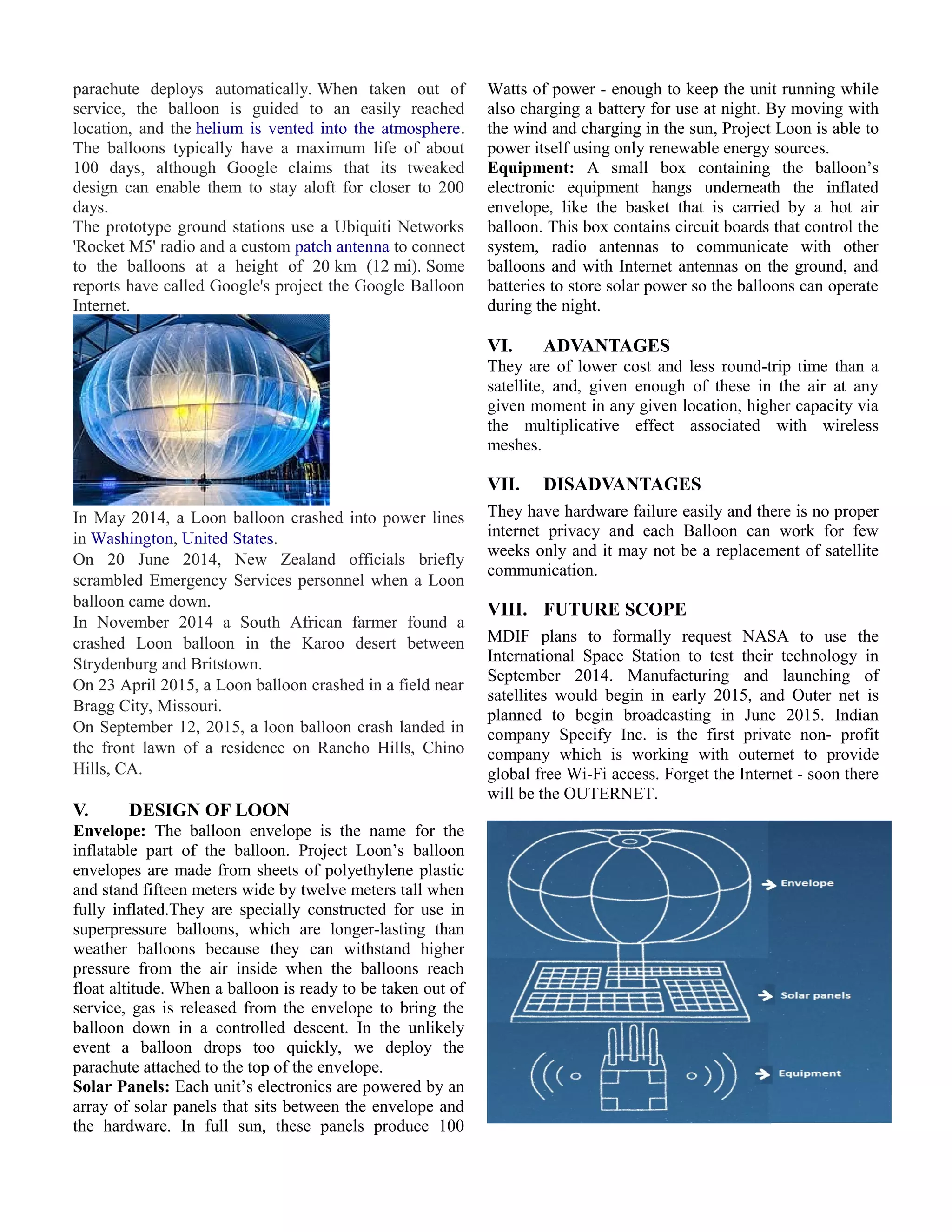 Project loon report in ieee format | DOC