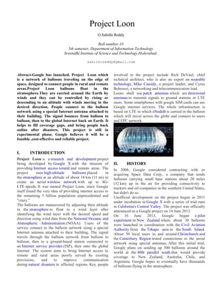Project loon report in ieee format | DOC
