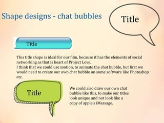 Project love titles design | PPTX