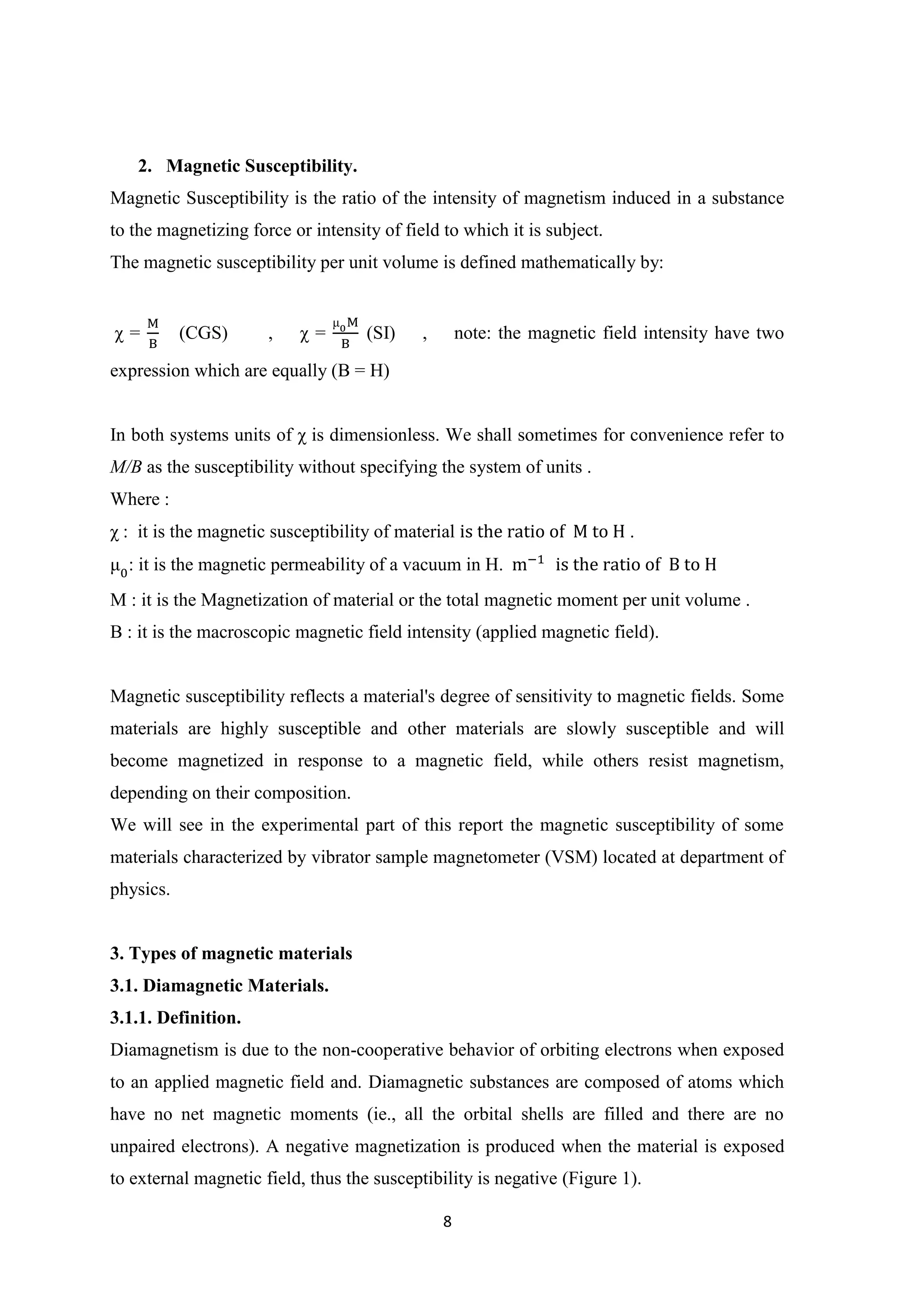 Project magnetic susceptibility of magnetic materials | PDF