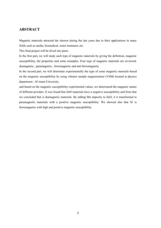 Project magnetic susceptibility of magnetic materials | PDF