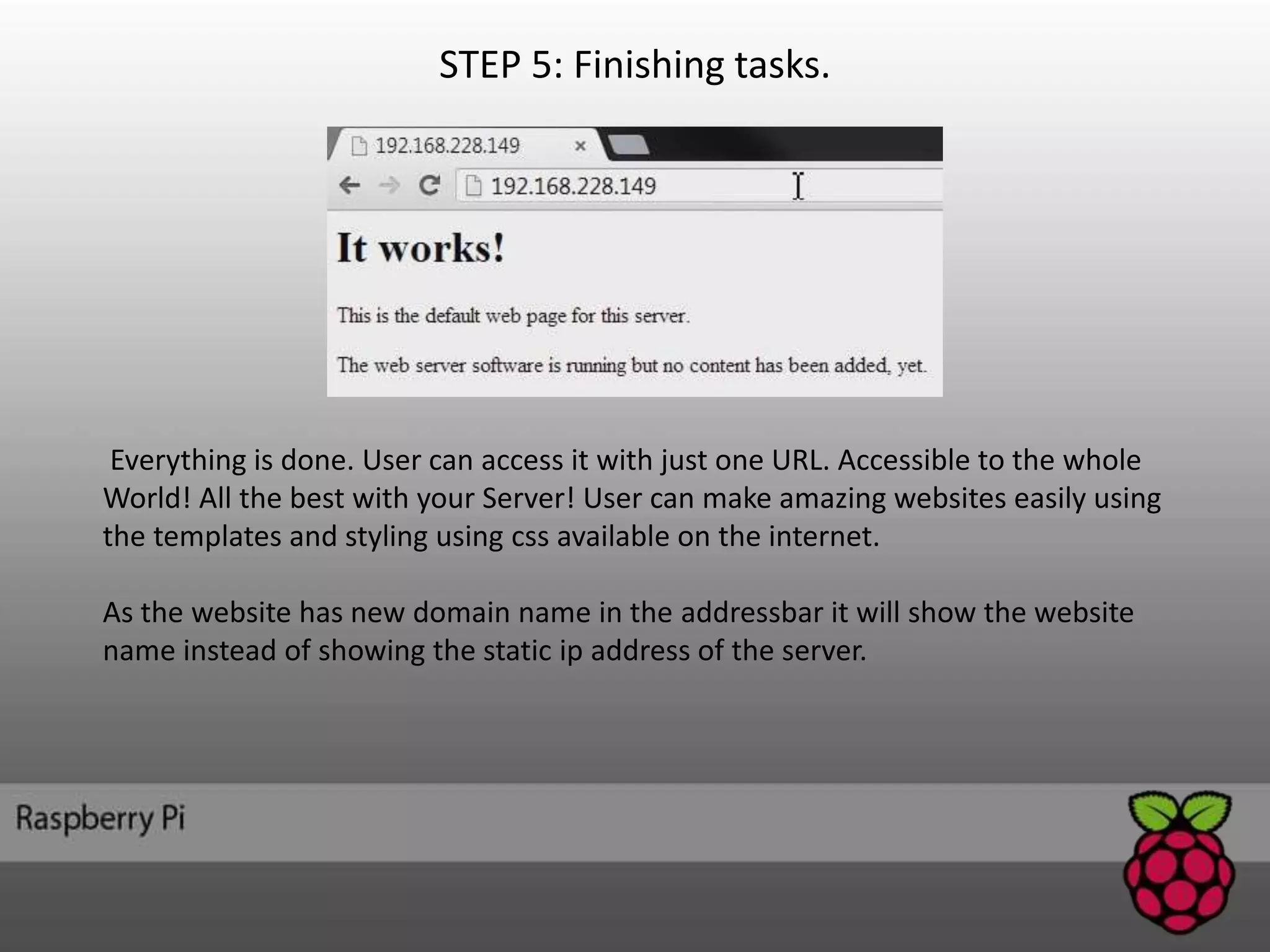 Project-make a public website server using raspberry pi | PPT