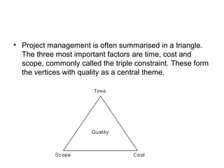 Project management | PPT | Business | Business and Finance